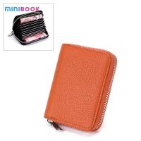 China Custom Logo Female Change Wallet Genuine Leather Anti-theft Zipper 20cm for sale