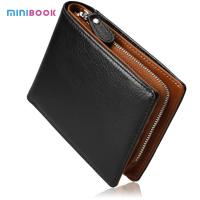 China OEM Handmade Small Folding Card Holder Wallet with Zipper 8 Card Slots for sale