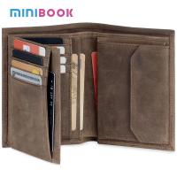 China Men's Brown Genuine Leather Card Holder with Coin Compartment Low MOQ Mix Models for sale