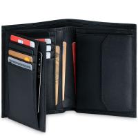 China Men's Brown Genuine Leather Card Holder with Coin Compartment Low MOQ Mix Models for sale