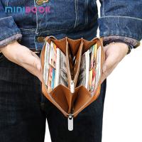 China Genuine Pebble Leather Long Zipper Wallet Coin Purse Custom Logo for Men Women for sale