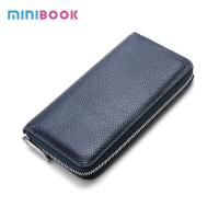 China Genuine Pebble Leather Long Zipper Wallet Coin Purse Custom Logo for Men Women for sale