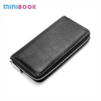 China Genuine Pebble Leather Long Zipper Wallet Coin Purse Custom Logo for Men Women for sale