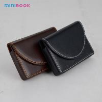 China Custom Logo Vegan Leather Minibook Card Case Wallet Waterproof Zipper 9cm x 6.5cm for sale