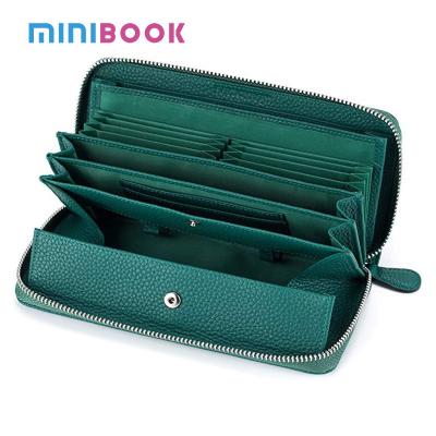 China Genuine Leather Long Wallet Large Capacity Waterproof Unisex Fashion Purse for sale