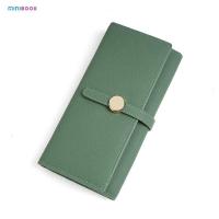China Genuine Leather Ladies Long Wallet Minibook Style with Custom Logo Zipper and 12 Card Holder for sale