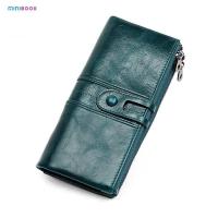 China Women Genuine Leather Minibook Wallet Oil Wax Finish Multi Card Slot OEM ODM Custom for sale