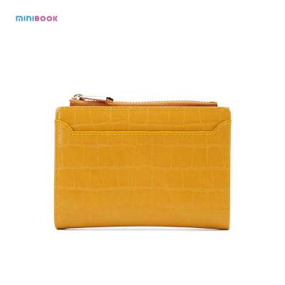 China Women's Short Wallet Croc Skin Polyester Lining Ins Style Crocodile Grain 8 Card Slots for sale