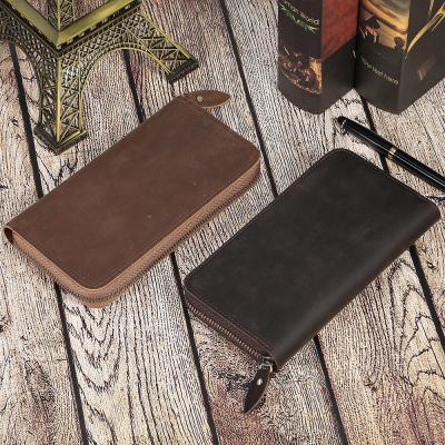 China Business Retro Ulti-Card Holding Wallet with Zipper 8 Card Slots for Daily Life for sale