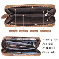 China Business Retro Ulti-Card Holding Wallet with Zipper 8 Card Slots for Daily Life for sale