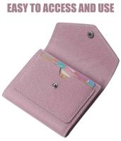 China Women's Mini Three Fold Wallet with Magnetic Buckle and RFID Blocking 8 Card Slots for sale