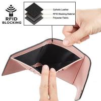 China Women's Mini Three Fold Wallet with Magnetic Buckle and RFID Blocking 8 Card Slots for sale