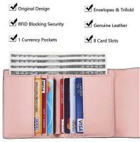 China Women's Mini Three Fold Wallet with Magnetic Buckle and RFID Blocking 8 Card Slots for sale