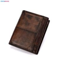 China RFID Crazy Horse Leather Short Wallet Credit Card Holder for Men 8 Card Slots for sale