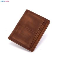 China RFID Crazy Horse Leather Short Wallet Credit Card Holder for Men 8 Card Slots for sale