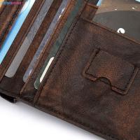 China RFID Crazy Horse Leather Short Wallet Credit Card Holder for Men 8 Card Slots for sale