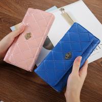 China Custom Logo Ladies Long Wallet Large Capacity Pu Leather Card Holder Clutch Bag 20 Slots for sale