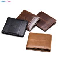 China Men's Genuine Leather RFID Blocking Wallet Minimalist Crazy Horse Slim Credit Card Holder 8 Slot for sale