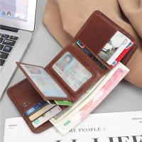 China Customized Crazy Horse Leather Men's Trifold Wallet with RFID Blocking Technology for sale