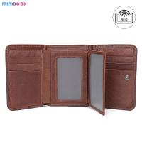 China Customized Crazy Horse Leather Men's Trifold Wallet with RFID Blocking Technology for sale