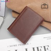 China Customized Crazy Horse Leather Men's Trifold Wallet with RFID Blocking Technology for sale
