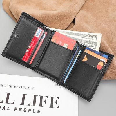 China Custom Black Credit Card Holder Minimalist Small Wallet with Snap Pocket 8 Slots for sale