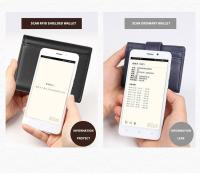 China Custom Black Credit Card Holder Minimalist Small Wallet with Snap Pocket 8 Slots for sale