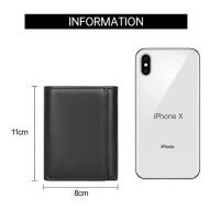 China Custom Black Credit Card Holder Minimalist Small Wallet with Snap Pocket 8 Slots for sale