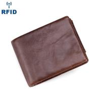 China Anti-Theft Minibook Genuine Leather Wallet with RFID Technology and Small Purse for Men for sale