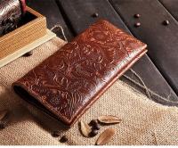 China Long Women Leather Wallet with Clear PVC Windows 19cm Daily Life Wallet for sale