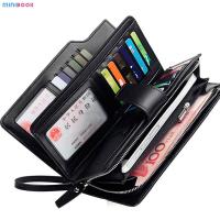 China Vintage Style Long Leather Wallet Multi Function Card Holder for Men Women 12 Slots for sale
