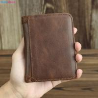China Custom Logo Crazy Horse Leather Men's Bifold Wallet with RFID Blocking 8 Card Slots for sale