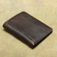 China Custom Logo Crazy Horse Leather Men's Bifold Wallet with RFID Blocking 8 Card Slots for sale