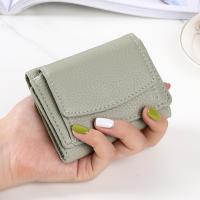 China Solid Color Women Mini Credit Card Holder Leather Coin Purse Wallet for Daily Life 8 Slots for sale