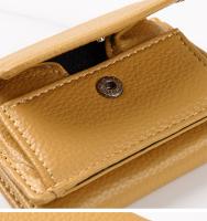 China Solid Color Women Mini Credit Card Holder Leather Coin Purse Wallet for Daily Life 8 Slots for sale