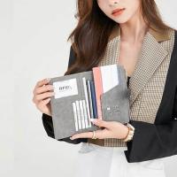 China Leather RFID Passport Holder Unisex Travel Wallet Business Card Case 2 Slots for sale