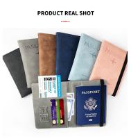 China Open Pattern Type Combo Passport Holder Travel Wallet RFID Blocking PU Leather Case Cover with Clear Window for sale