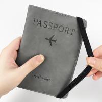 China Open Pattern Type Combo Passport Holder Travel Wallet RFID Blocking PU Leather Case Cover with Clear Window for sale
