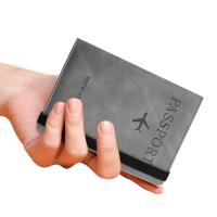 China Open Pattern Type Combo Passport Holder Travel Wallet RFID Blocking PU Leather Case Cover with Clear Window for sale