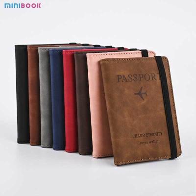 China Vintage Business Passport Cover Holder Multi-Function ID Bank PU Leather Wallet Case 2 Slot for sale