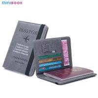 China Customized RFID Blocking Minibook Passport Holder Travel Wallet 14.8x11cm PU Leather for sale
