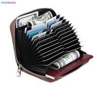 China Custom Logo Genuine Leather RFID Wallet with ID Card Holder 10 Card Slots for sale