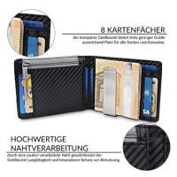 China Minibook RFID Blocking Carbon Fiber Wallet Clip Card Holder for Business Cards 10cm x 8cm for sale