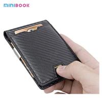 China Minibook RFID Blocking Carbon Fiber Wallet Clip Card Holder for Business Cards 10cm x 8cm for sale