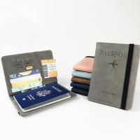 China Custom Logo Eco Friendly Passport Holder with SIM Pocket Band Strap 2 Slot for sale