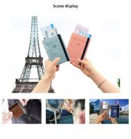 China Custom Logo Eco Friendly Passport Holder with SIM Pocket Band Strap 2 Slot for sale