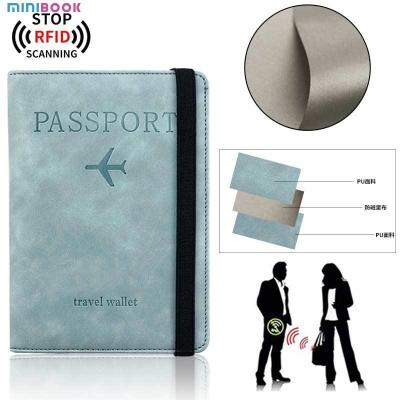China Elastic Cord Travel Passport Holder Credit Card Wallet RFID Blocking 6 Slots for sale