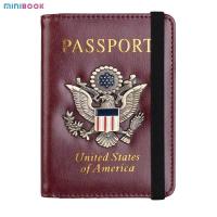China RFID Passport Case Cover Holder Document Organizer Wallet Vintage PU Leather 2 Slot for sale