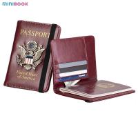 China RFID Passport Case Cover Holder Document Organizer Wallet Vintage PU Leather 2 Slot for sale