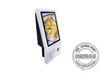 China 21.5 Inch Desktop Ordering Kiosk Machine Inbuilt QR Barcode 80mm Terminal Printer for sale
